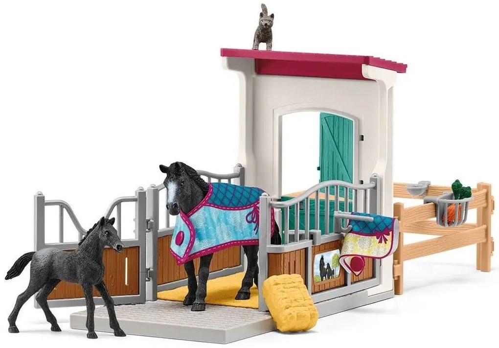 Set figurek a příslušenství schleich box pro koně s klisnou a hříbětem 42611