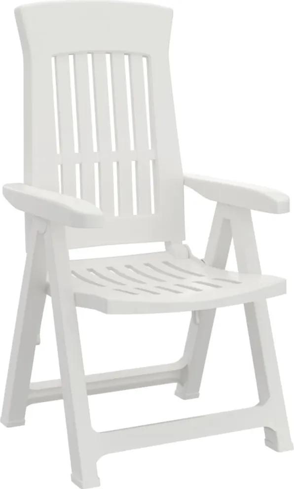 vidaXL Zahradní polohovací židle 2 ks PP [364710] Barva: Bílá
