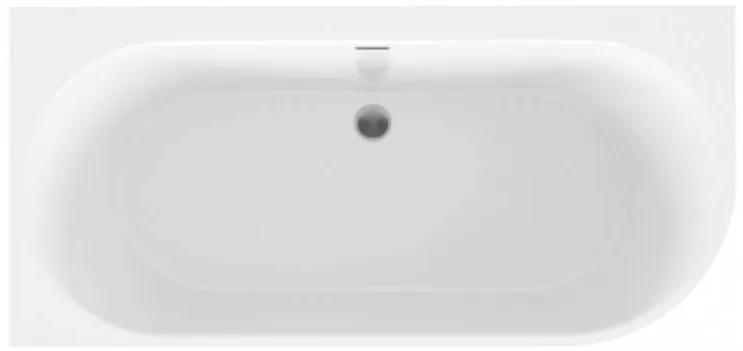 Polimat Akrylátová volně stojící vana ke stěně Sola 160x75 P/L Barva: Bílá/černá mat, Rozměry (cm): 160x75, Orientace: Levá