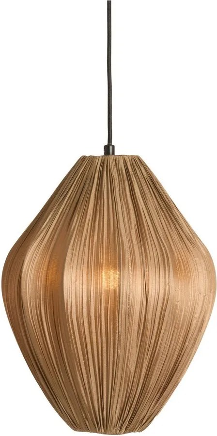 Hnědé závěsné svítidlo s textilním stínidlem ø 12 cm Verita – Light & Living