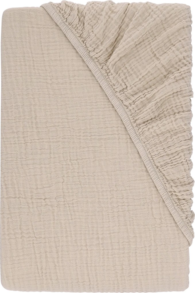 Livarno® Mušelínové napínací prostěradlo, 180-200 x 200 cm (béžová)