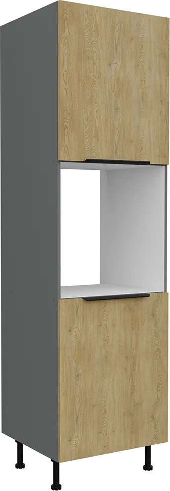 CREMONA ac | vysoká skříňka 60 DP-215 2F na vestavnou troubu | 60 cm | antracit/cremona