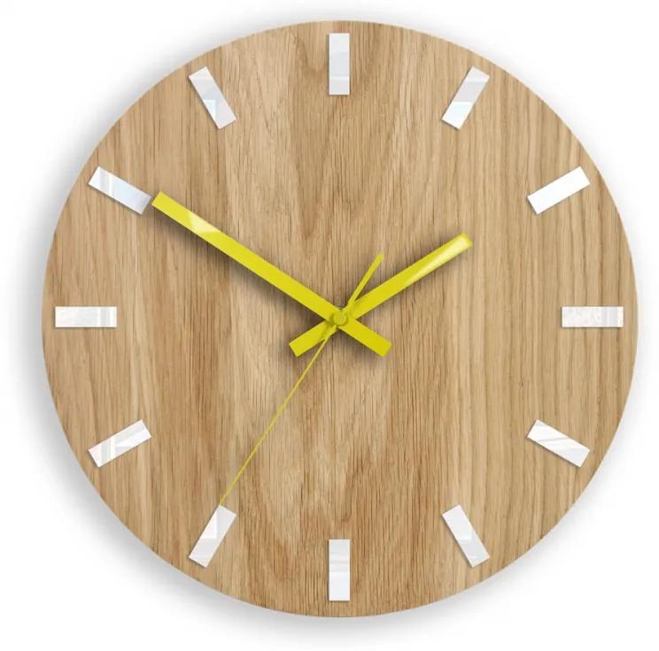Nástěnné hodiny Simple Oak hnědo-žluté
