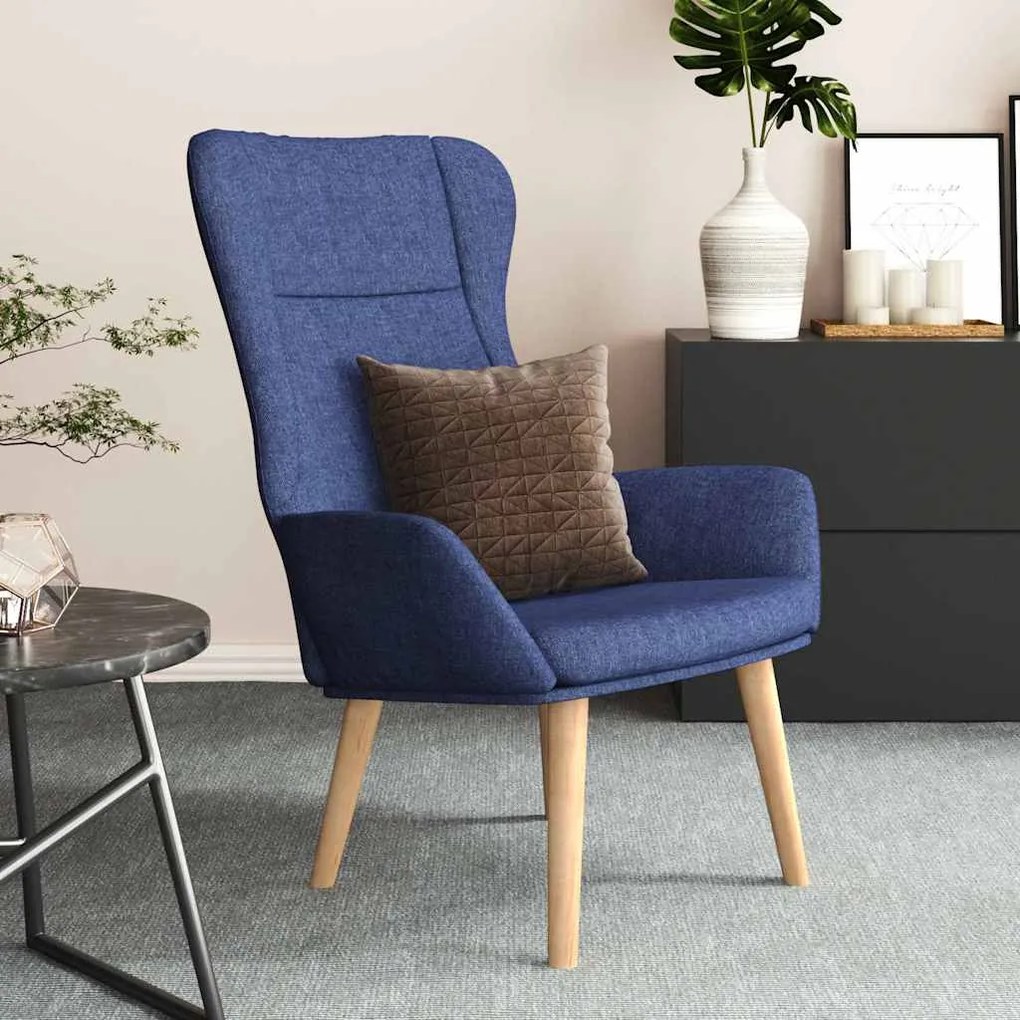 Relaxační křeslo modré textil 341398