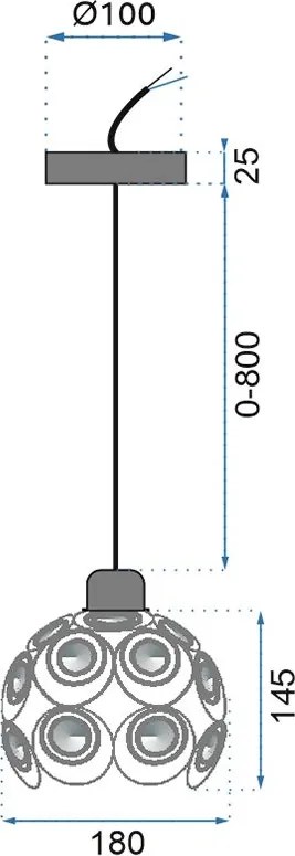 Toolight - Závěsné svítidlo 1xE27 APP206, černá, OSW-30001