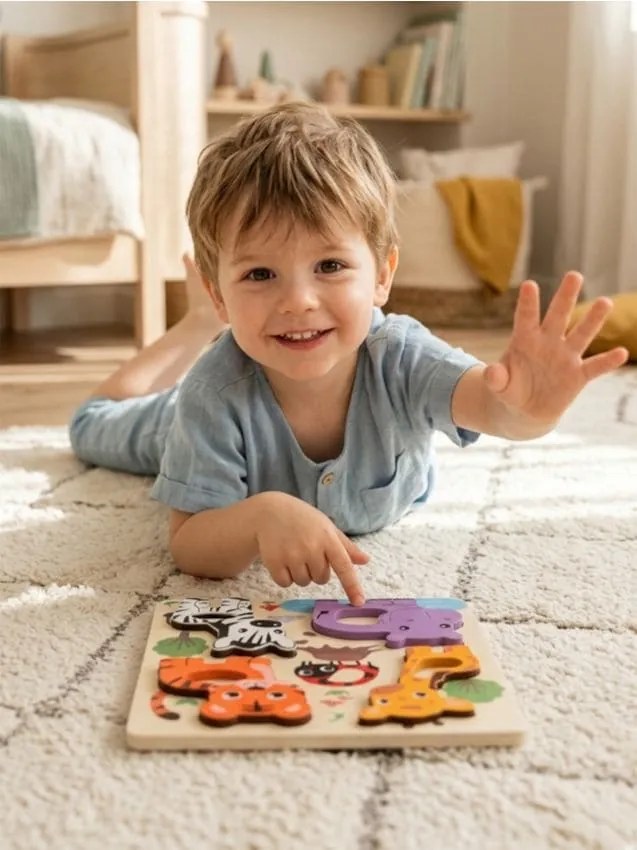 Sinsay - Dřevěné puzzle s motivem zvířat 5 ks - vícebarevná