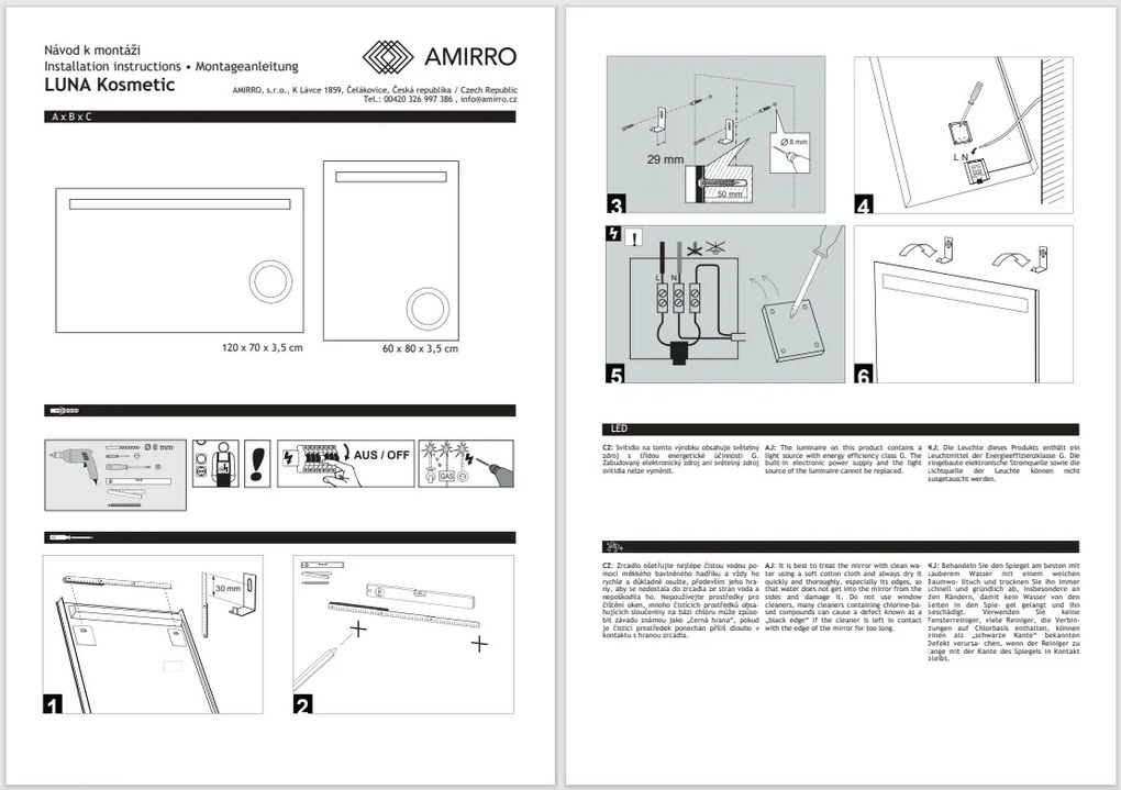 Luna Kosmetic zrcadlo LED na chodbu do předsíně do koupelny 412-092