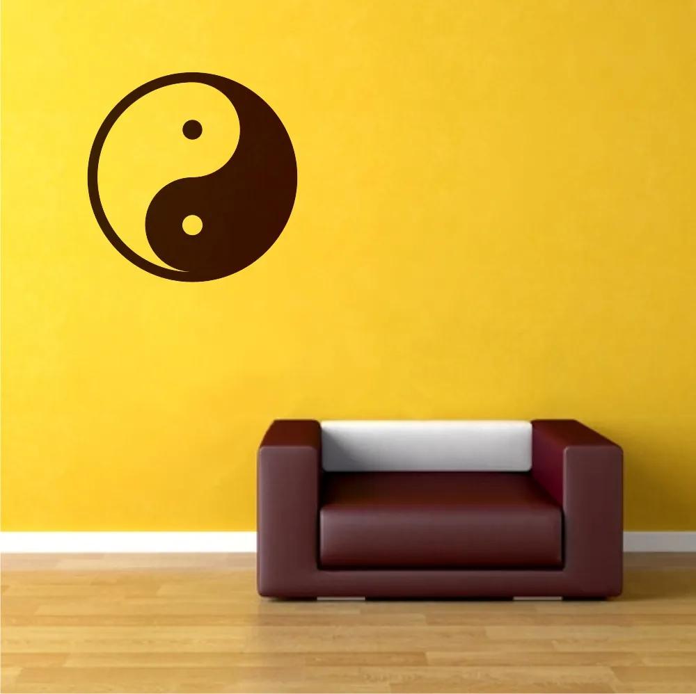 WALLVINIL Samolepky na zeď - Jin jang Barva: Žlutá, Velikost: 40x40cm