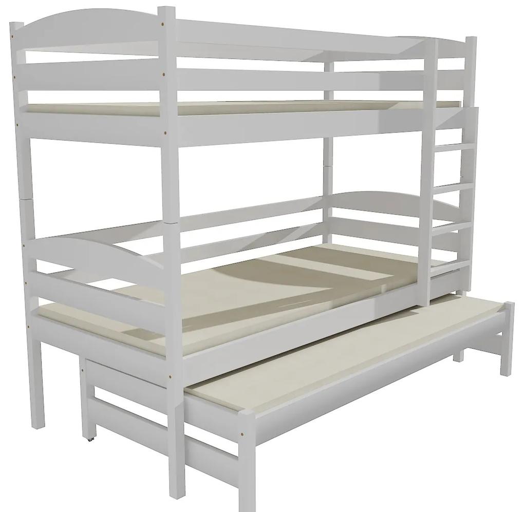 Patrová postel s výsuvnou přistýlkou PPV 016 90 x 190 cm- bílá