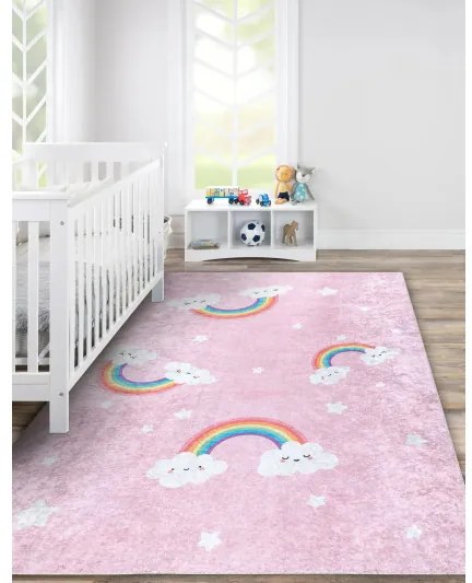 Dywany Łuszczów Dětský kusový koberec Junior 52063.802 Rainbow pink - 80x150 cm