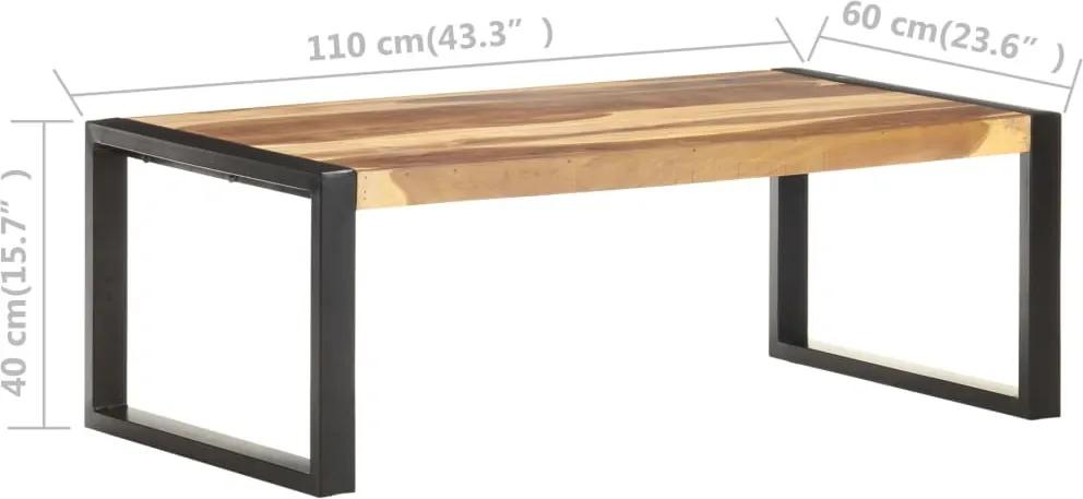 vidaXL Konferenční stolek 110 x 60 x 40 cm hrubé mangovníkové dřevo [321555] Barva: Šedá