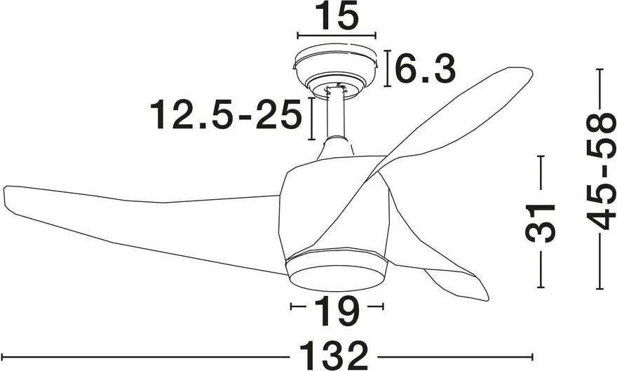 Matně černé/v tmavě přírodní barvě kovové LED stropní svítidlo se skleněným stínidlem Breeze – Nova Luce