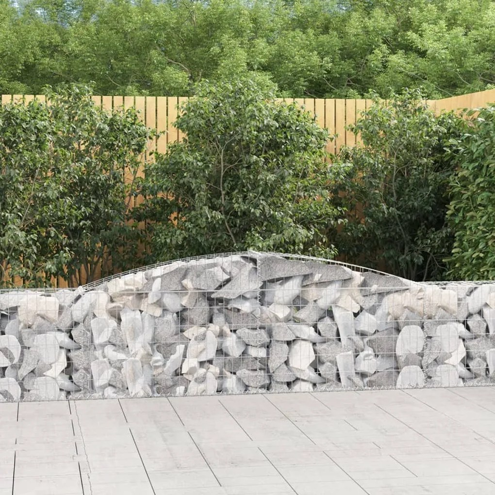 Klenuté gabionové koše 4 ks 400x30x60/80 cm pozinkované železo 3146842
