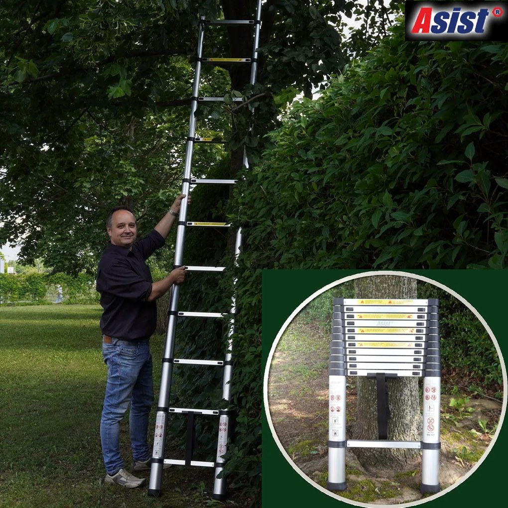 Asist AR99-6250 Teleskopický žebřík-štafle Alu, 2,5 m