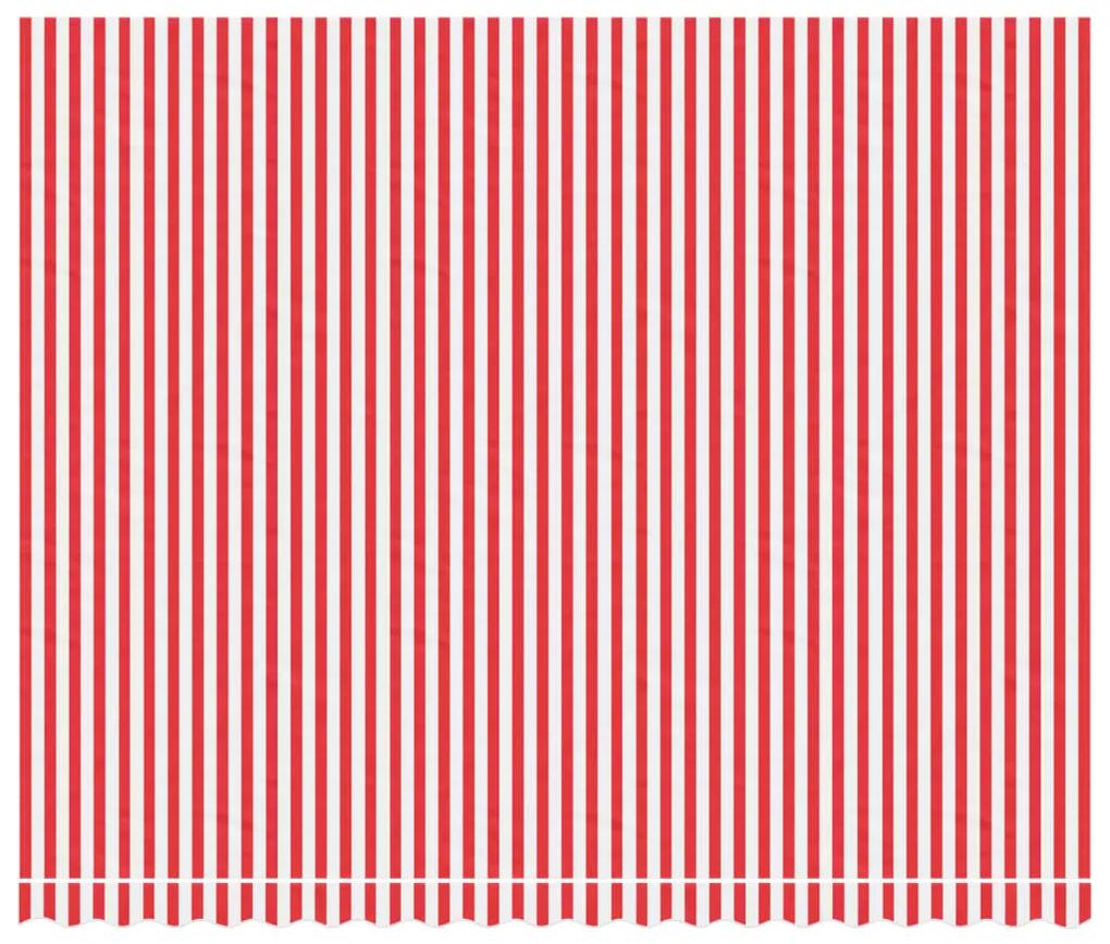 Náhradní plachta na markýzu červené a bílé pruhy 4,5 x 3,5 m,  367719