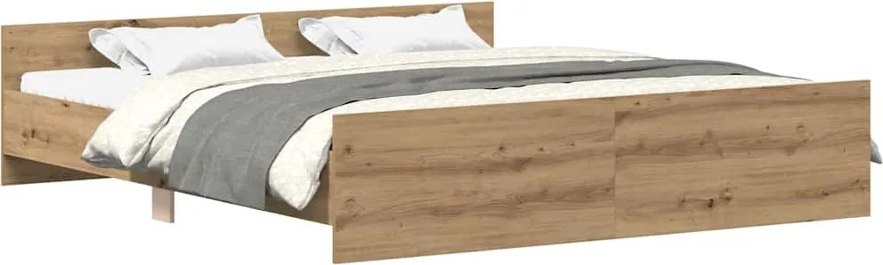Rám postele bez matrace Řemeslnický dub Dřevěné konstrukce 3328761