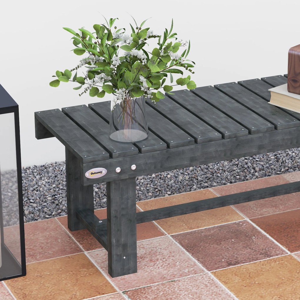 Outsunny zahradní lavice pro 2 osoby, venkovní lavice s latěmi z smrkového dřeva, rustikální styl, lavice pro terasu, patio a dvůr, nosnost 250 kg, 1…