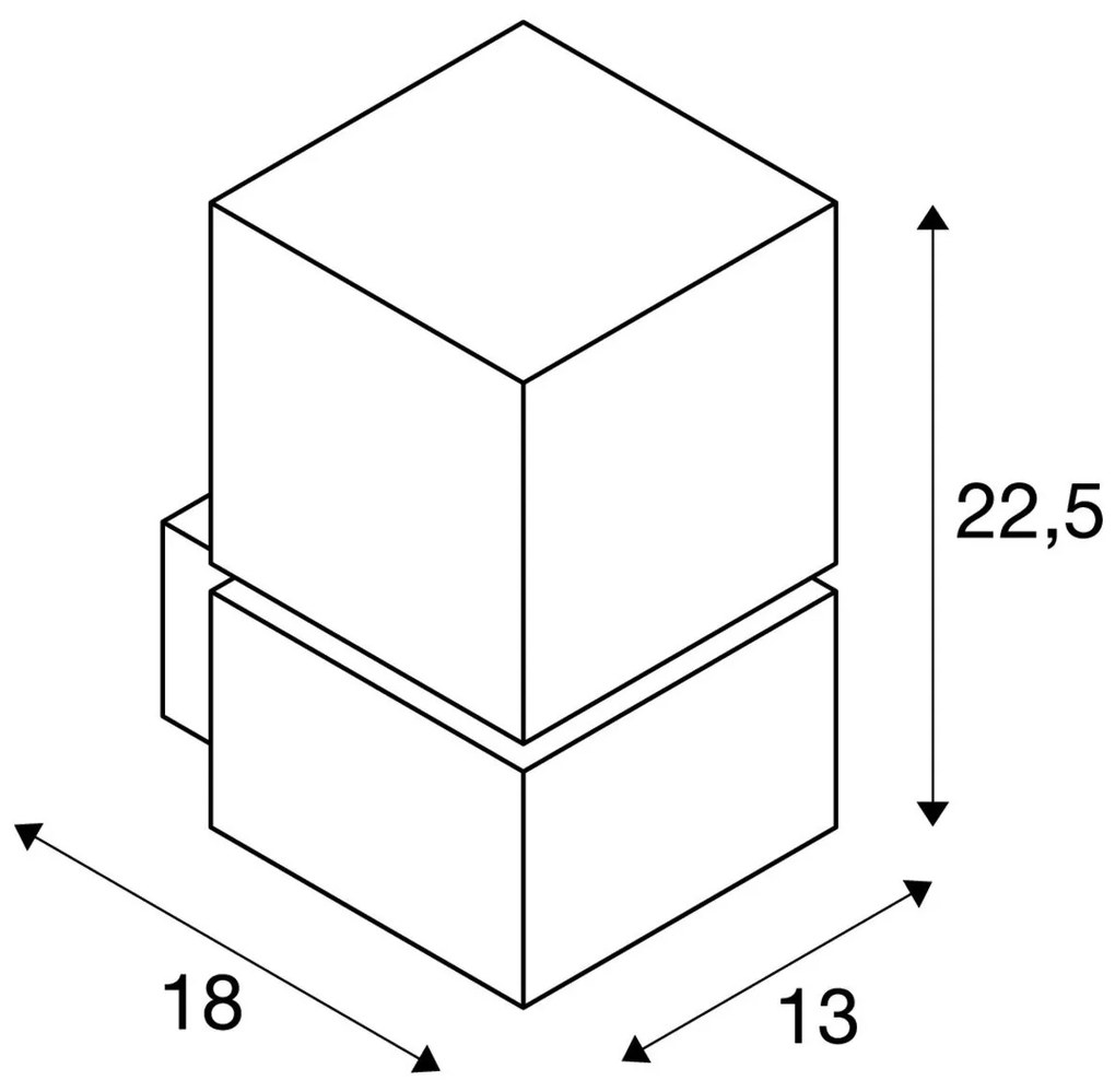 LA 1000336 SQUARE WALL E27 venkovní stojací lampa nerezová ocel 304 max. 20W IP44 - BIG WHITE (SLV)
