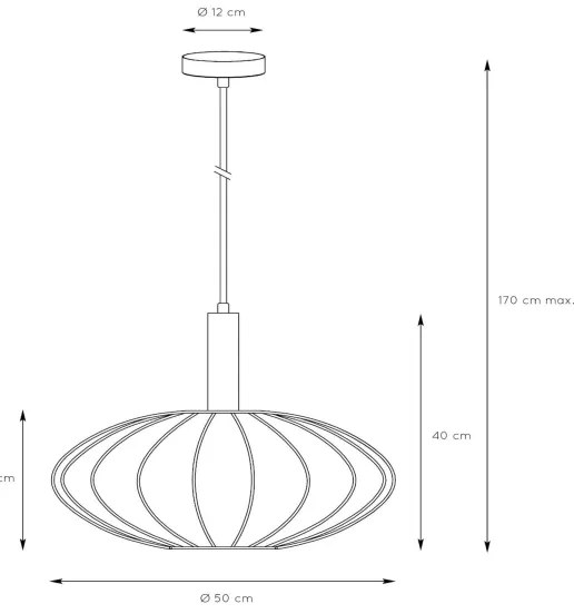 Lucide 03447/52/30 - Lustr na lanku CORINA 1xE27/40W/230V pr. 50 cm černá