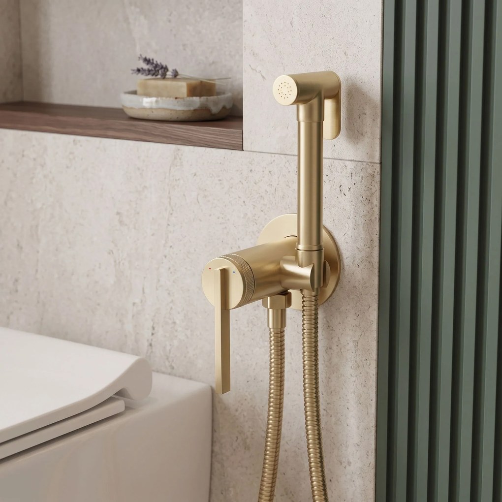 Rea, Podomítková bidetová baterie Rea Grace Brush Gold, REA-B4502