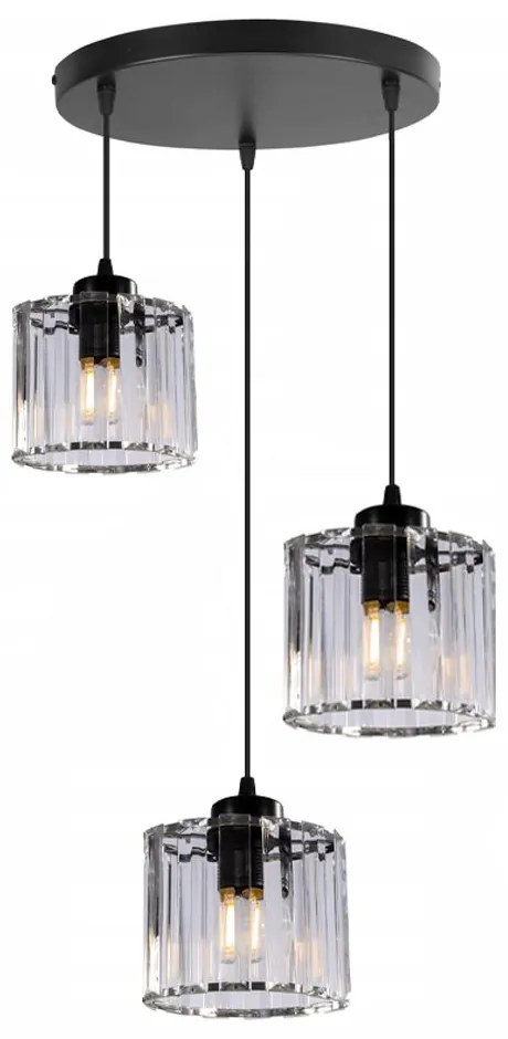 Toolight - ELEGANCE LAMPA SUFITOWA APP210-3CPR KRYSZTAŁ SREBRNA, OSW-08552