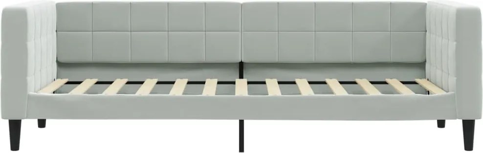 Válenda s přistýlkou světle šedá 90 x 200 cm samet 3196691