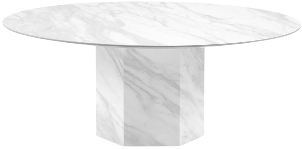 OnaDnes -20% Bílý mramorový kulatý konferenční stolek Micadoni Sahara 100 cm