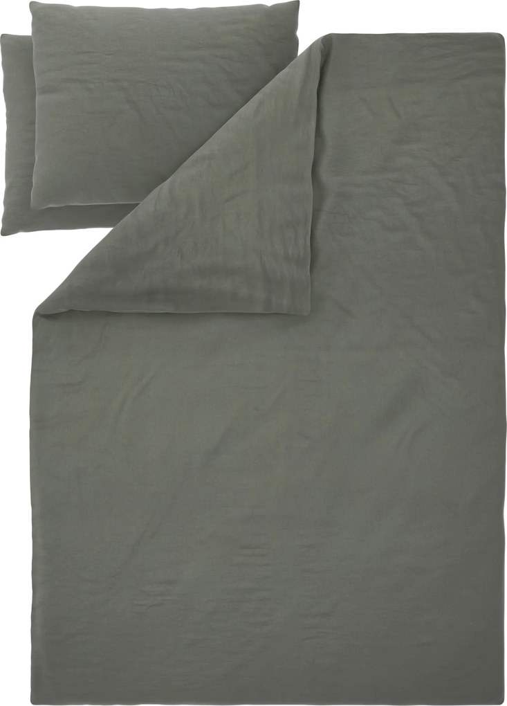 Livarno® Ložní povlečení s podílem lnu, 200 x 220 cm, 70 x 90 cm (zelená)