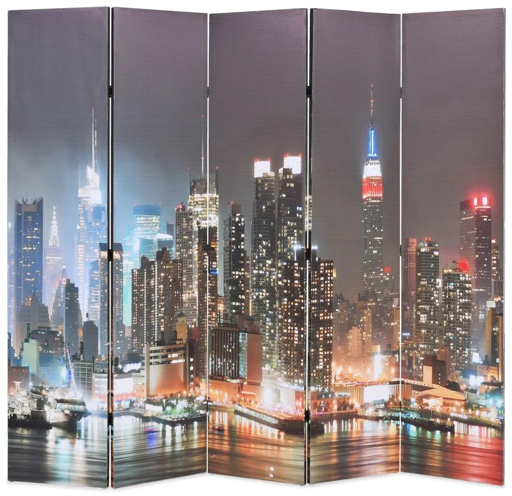 Skládací paraván 200 x 170 cm Noční New York