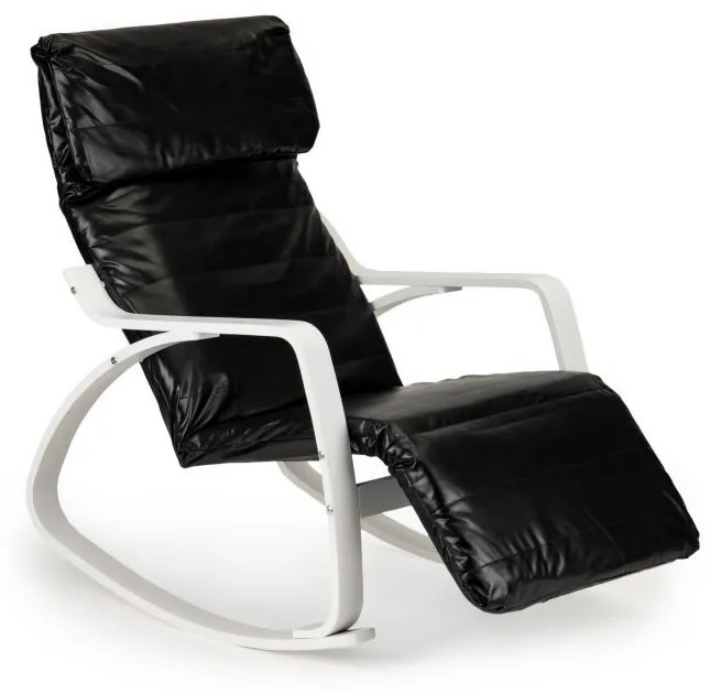 ModernHome Houpací křeslo černá/bílá, TXRC-04 WHITE/BLACK