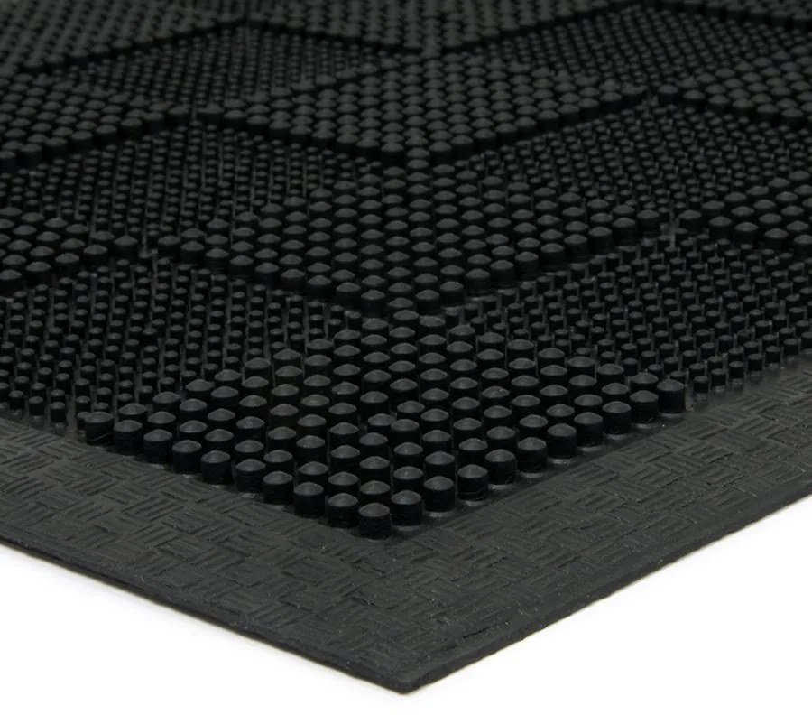 Gumová čisticí rohož Pin Squares 40 x 60 x 0,7 cm, černá