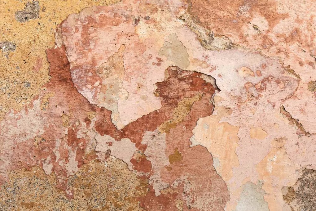 DIMEX | Samolepicí vliesová fototapeta na zeď Popraskaná omítka MA-5-2442 | 375 x 250 cm | červená, růžová
