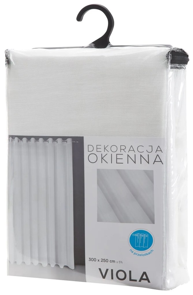 ZÁCLONA NA KROUŽCÍCH VIOLA 400X250 CM BÍLÁ