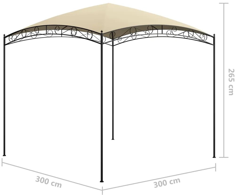 vidaXL Marketos Altán 3 x 3 x 2,65 m krémový 180 g/m²