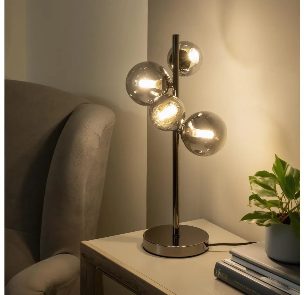BRILAGI - LED Stolní lampa MILLA 4xG9/3W/230V černý chrom/kouřová Biano.cz