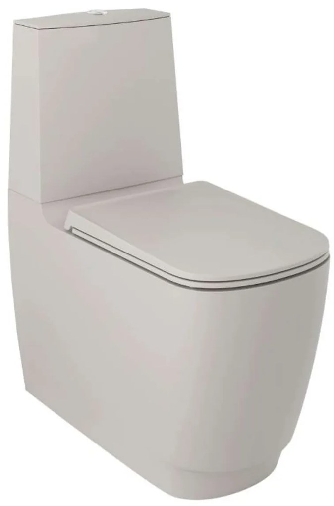 Kludi Resa S - WC kombi mísa, vario odpad, Rimless, Spiralflush, matná písečně šedá 27WCB01O2
