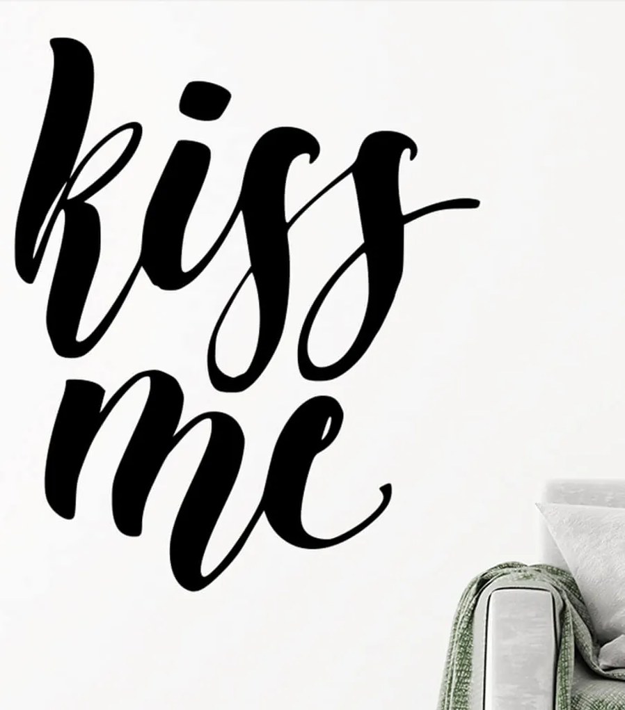 Živá Zeď Samolepka na zeď Kiss me Barva: černá