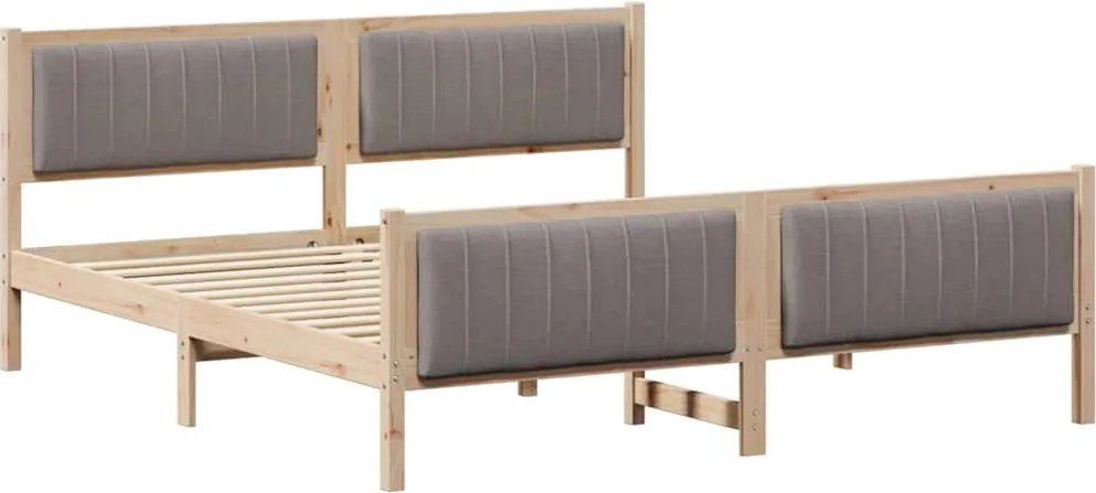 Rám postele Hnědá a taupe 180 x 200 cm Masivní borovicové dřevo 3394306