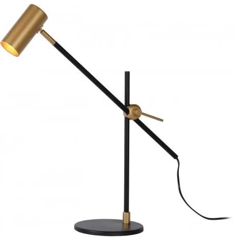 LUCIDE PHILINE Desklamp GU10 35W Black/Gold stolní lampa