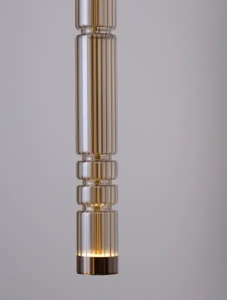 LED zlato-cognac moderní lustr Bento