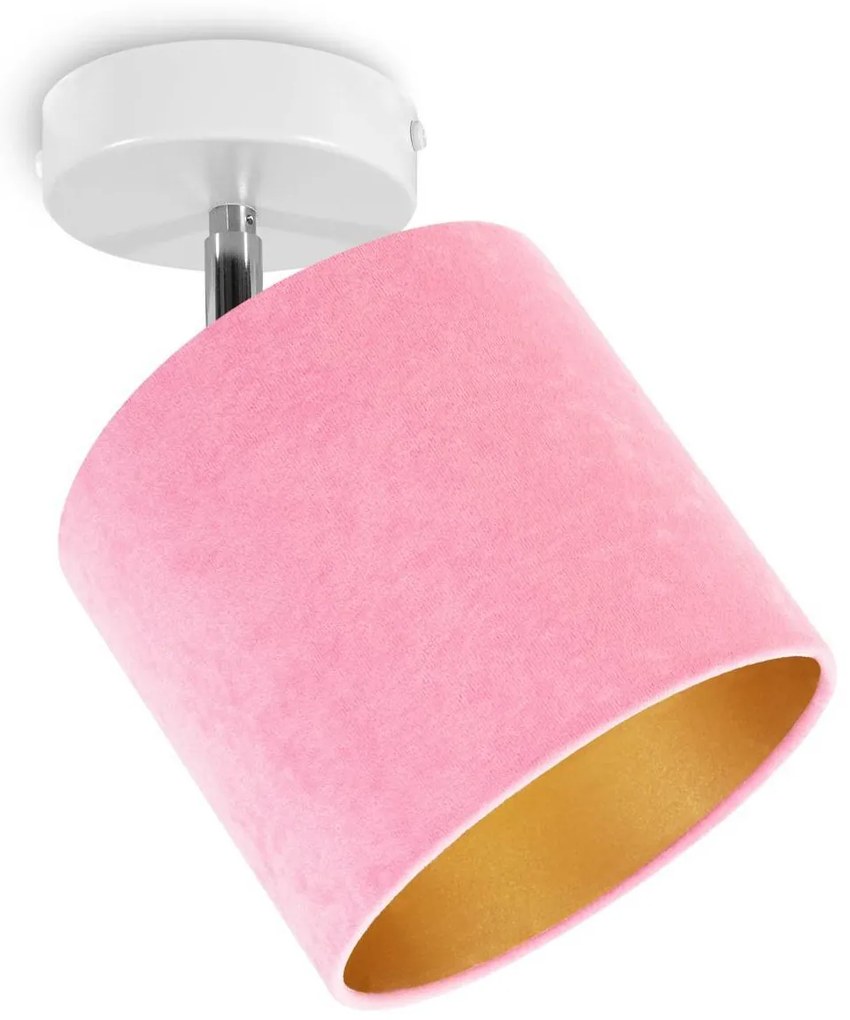 Bodové svítidlo Mediolan, 1x růžové/zlaté textilní stínítko, (výběr ze 2 barev konstrukce - možnost polohování)