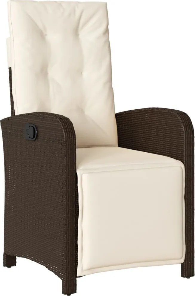 3dílný bistro set s poduškami hnědý polyratan 3212549