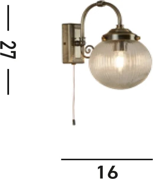 Searchlight 3259AB Nástěnné koupelnové svítidlo BELVUE PATINA s vypínačem