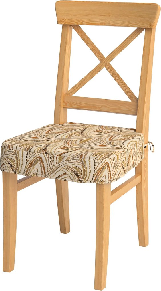 Sedák na židli IKEA Ingolf barva béžová látka pletený vzor, vzorované