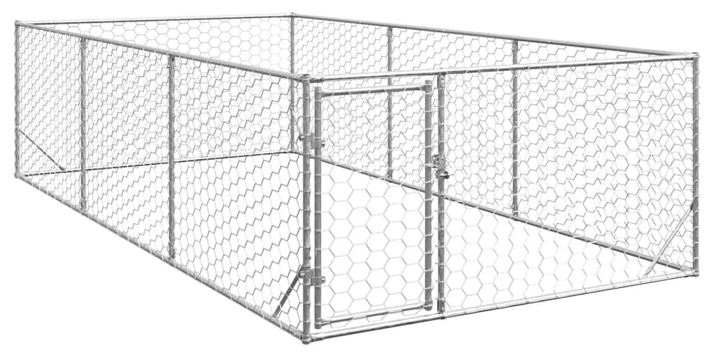 Venkovní psí bouda s dveřmi 2x4x1 m pozinkovaná ocel
