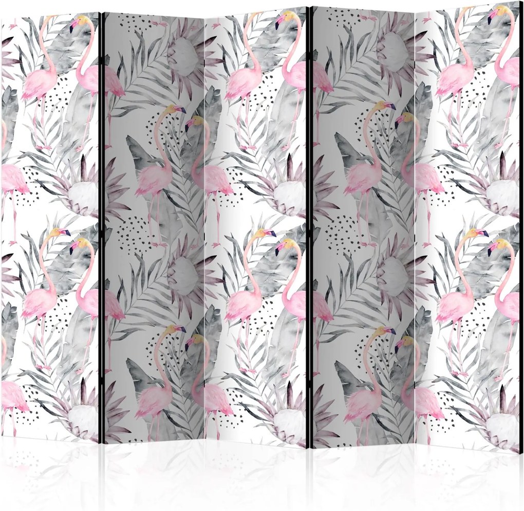 Paraván - Flamingos and Twigs [Room Dividers] 225x172