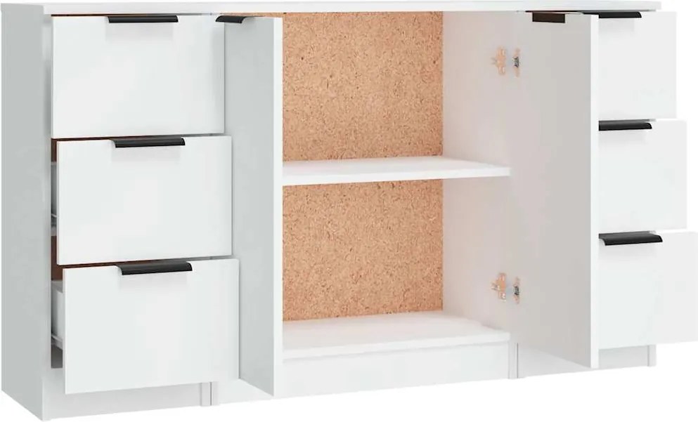 Příborníky 3 ks bílá kompozitní dřevo 3115836