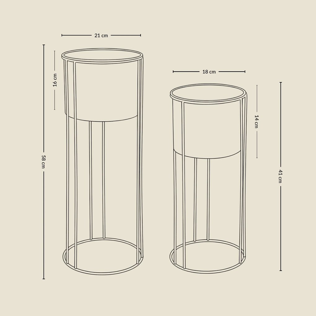 Zlaté glamour stojany na květiny OSMOS, 2 obaly