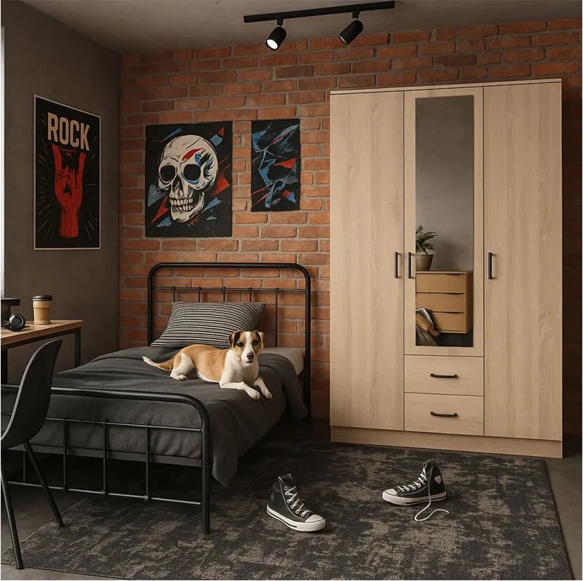 Skříň se zrcadlem 3d2s dub sonoma Kami