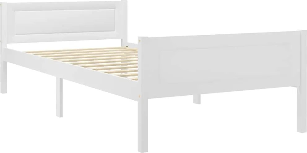 Rám postele masivní borové dřevo bílý 100 x 200 cm 322104
